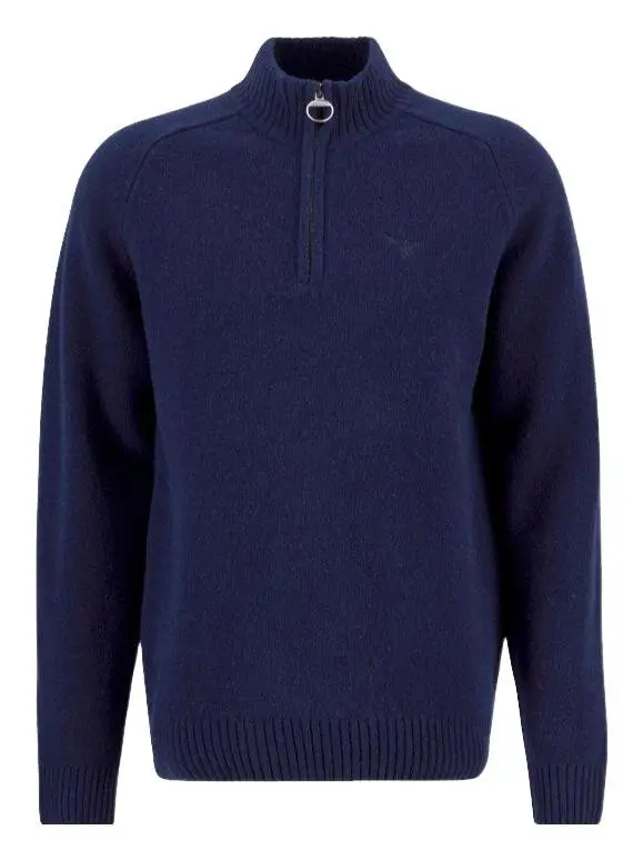Barbour Long-sleeved Half-zip Sweater - Navy