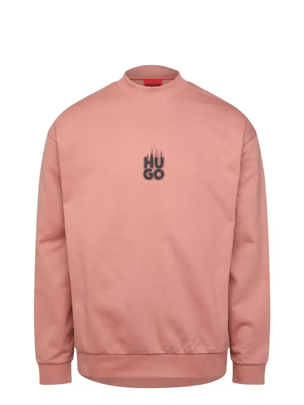 Hugo Boss Durungu Smoke Logo Crewneck Sweatshirt - Pink