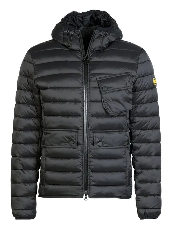 Barbour Ouston Quilted Puffer Jacket With Hood - Black