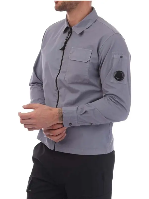 C.P. COMPANY Organic Gabardine Full-zip Overshirt - Gray