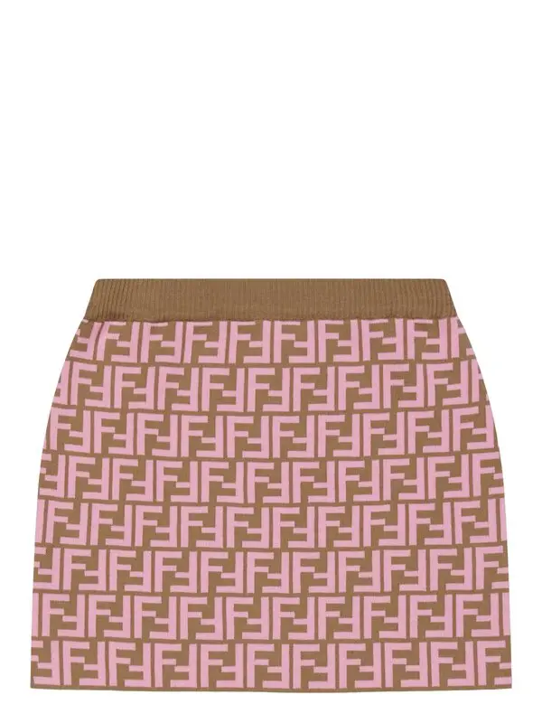Fendi Printed Knit Skirt - Brown