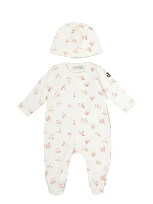 Moncler Printed Cotton Set With Hat - No