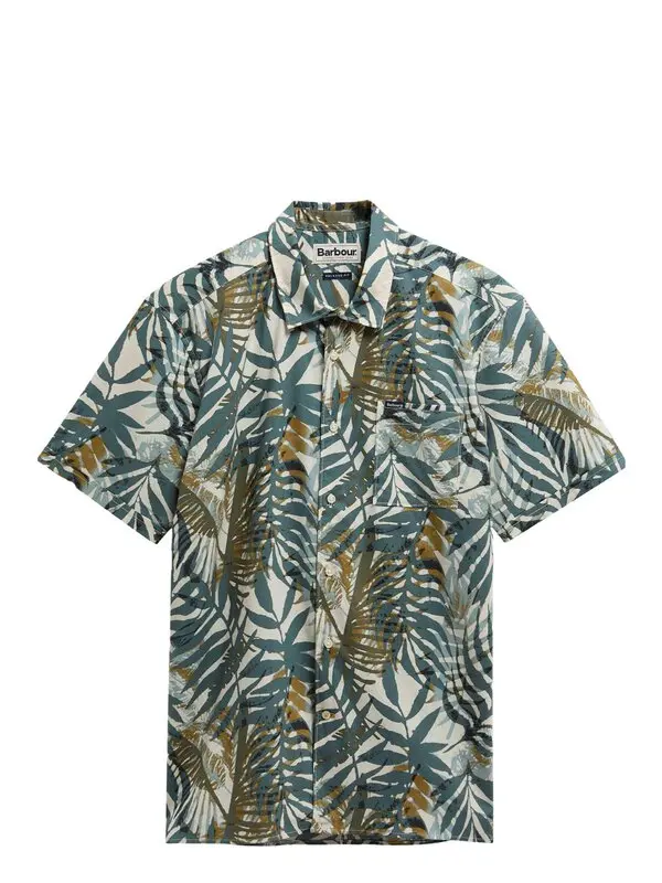 Barbour Short-sleeved Shirt With A Printed Pattern - Green