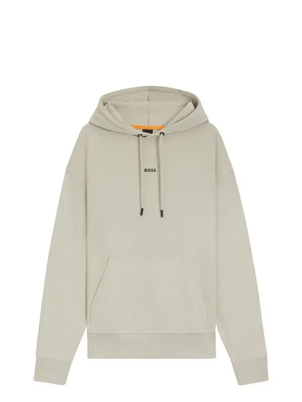 Hugo Boss Boss Contrast Logo Hoodie In Cotton Terry - No