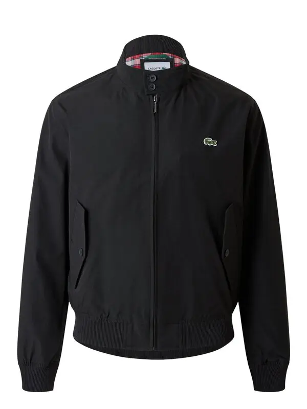 Lacoste Water-repellent Twill Jacket With Embroidered Crocodile - Black