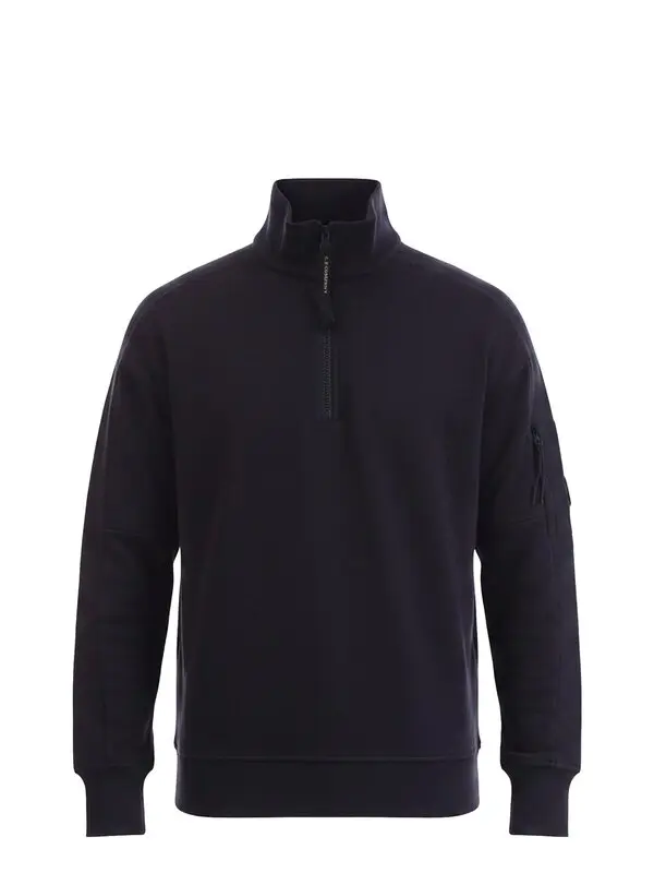 C.P. COMPANY Diagonal Raised Fleece Half-zip Sweatshirt - Black