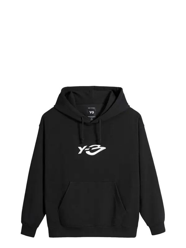 Y3 French Terry Liquid Logo Hoodie - Black