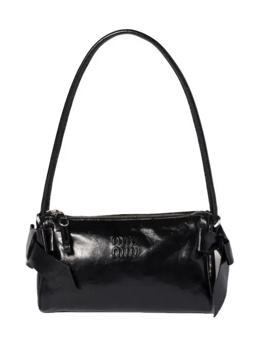 Miu Miu Shiny Leather Pouch - Black
