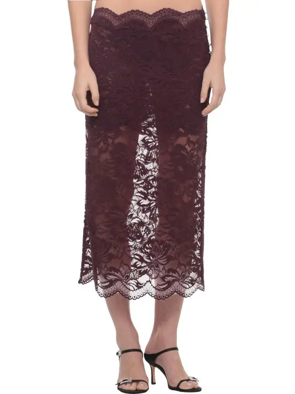 Rabanne Lace Midi Skirt - Violet