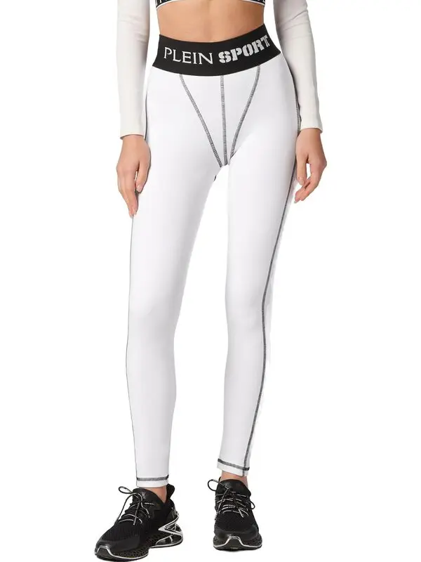 PLEIN SPORT Leggings With Contrast Stitching - White