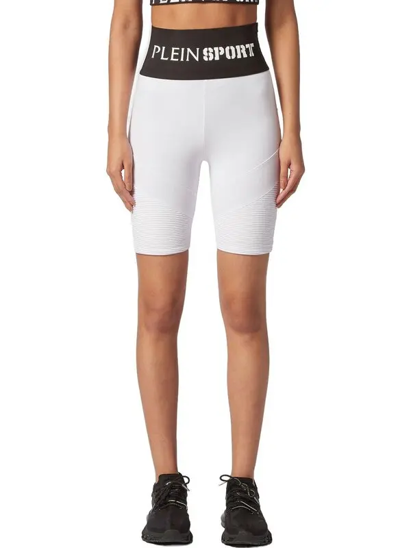 PLEIN SPORT Biker Shorts - White