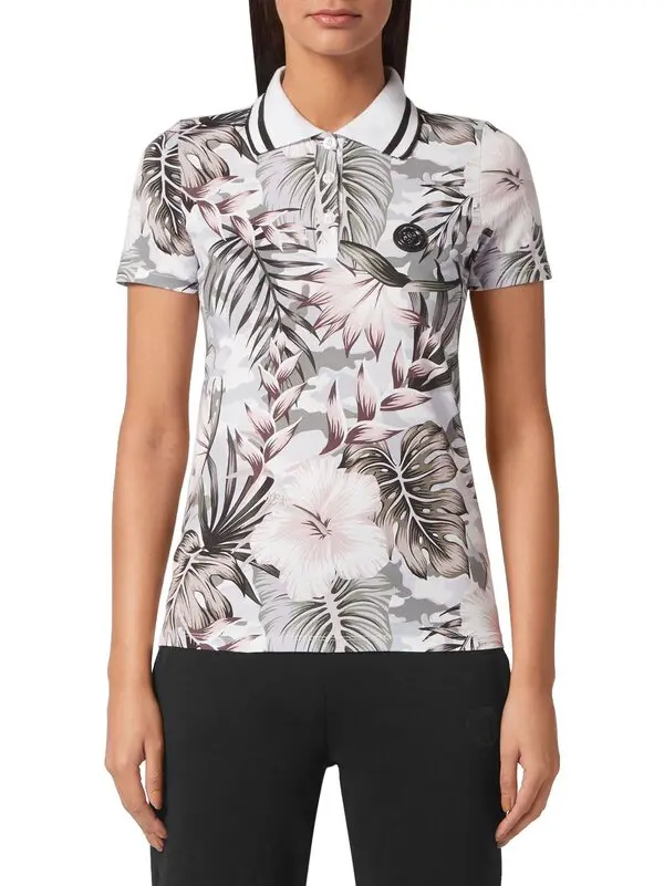 PLEIN SPORT Tropical Print Polo Shirt - Multicolor