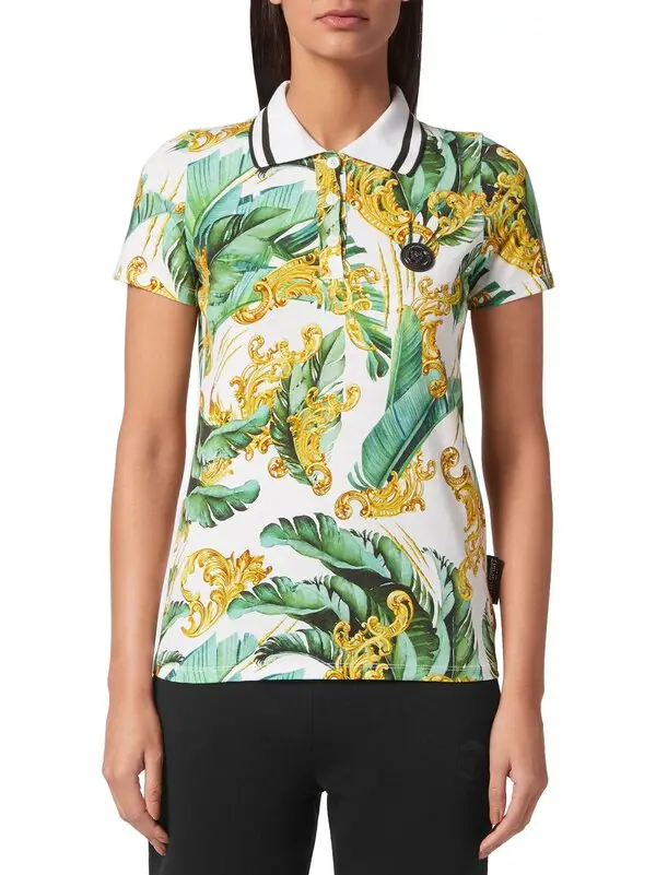 PLEIN SPORT Tropical Print Polo Shirt - Multicolor