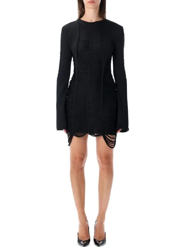 Attico Ruched Dress - Black