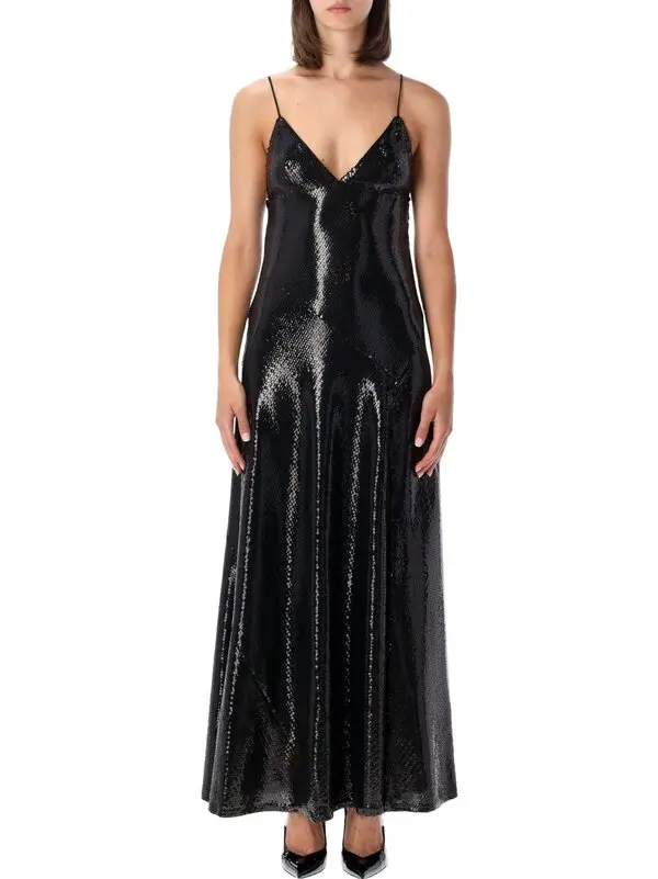 Alberta Ferretti Embellished Maxi Dress - Black