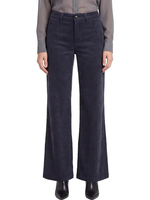 ERMANNO FIRENZE Wide Leg Corduroy Trousers - Blue