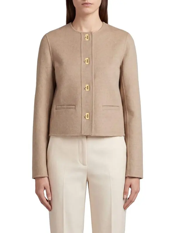 FERRAGAMO Button-detailed Jacket - Beige