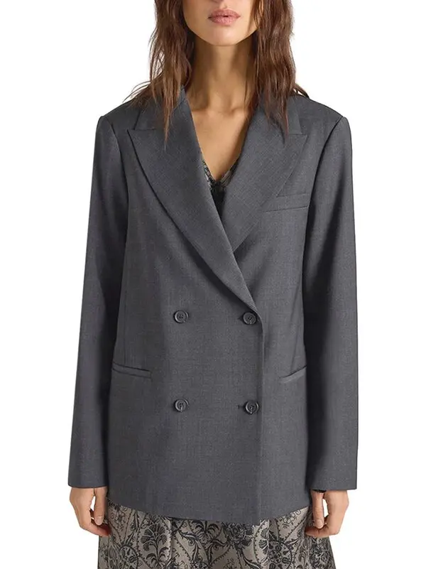 Momoni Double Breasted Blazer - Charcoal