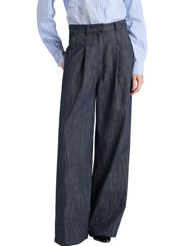 Momoni Wide-leg Trousers - Denim