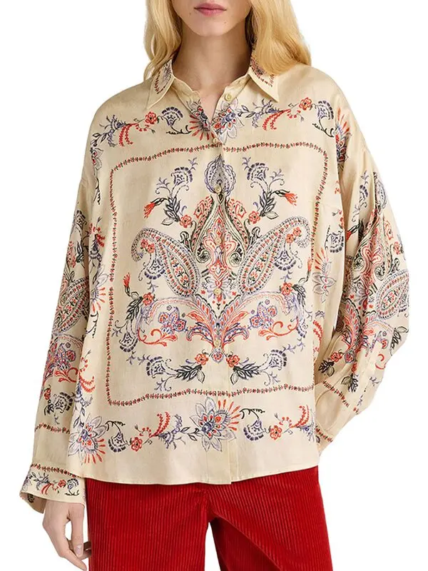Momoni Paisley Print Shirt - Cream