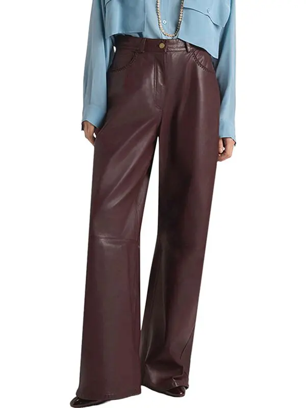 Momoni Tailored Wide Leg Trousers - Brown