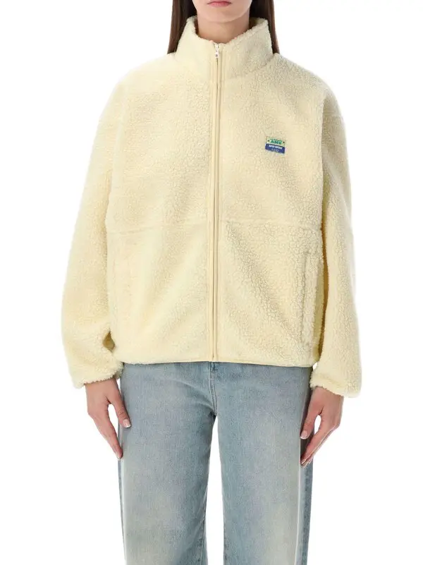 American Vintage Fleece Zip Up Jacket - Beige