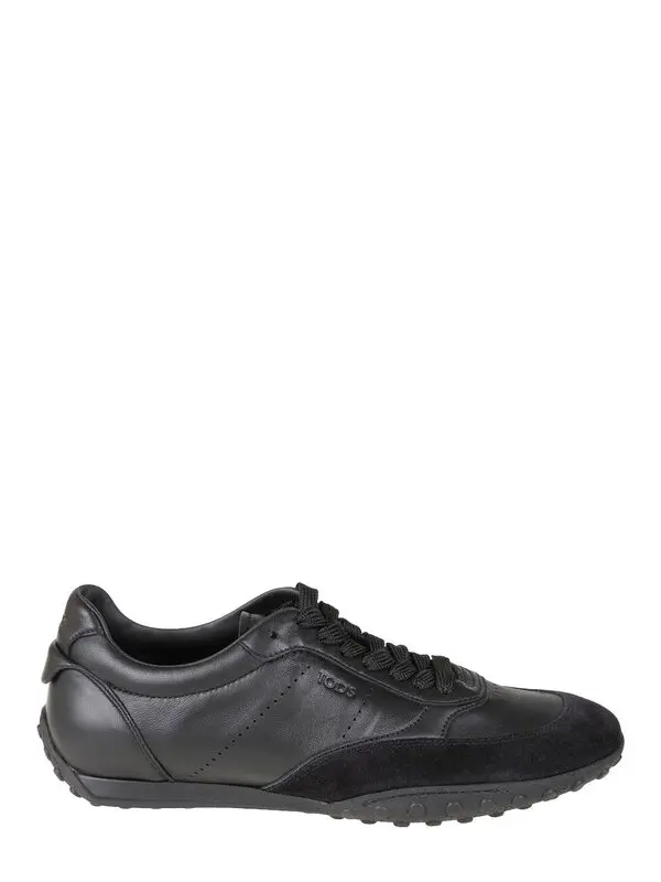 TOD'S Lace-up Leather Sneakers - Black
