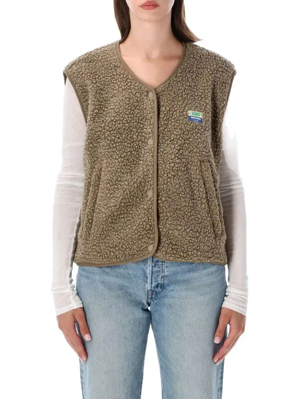 American Vintage Padded Fleece Vest - Beige