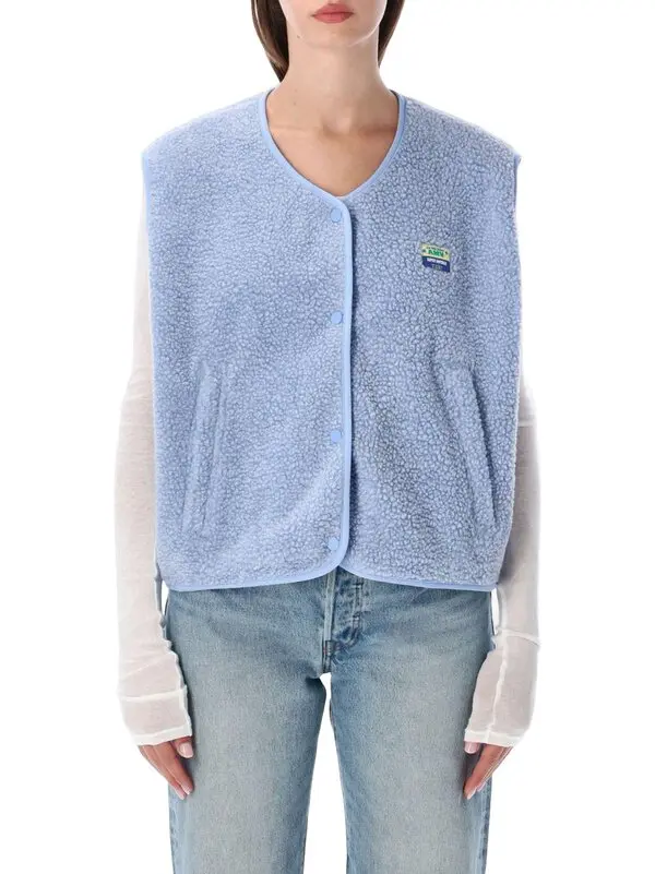 American Vintage Padded Fleece Vest - Blue