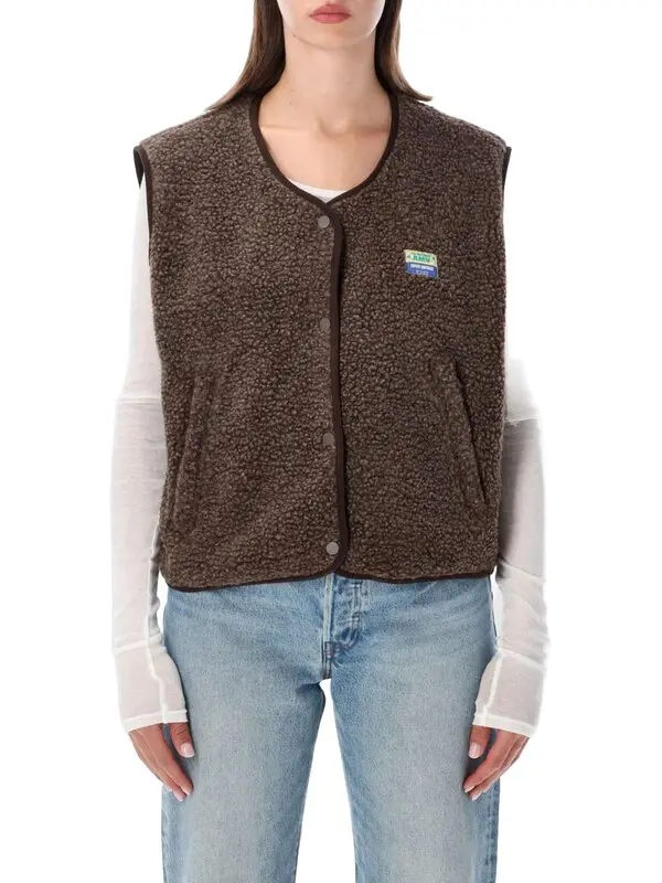 American Vintage Padded Fleece Vest - Ebony