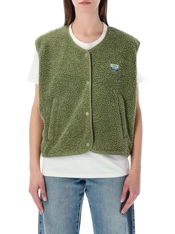 American Vintage Padded Fleece Vest - Green