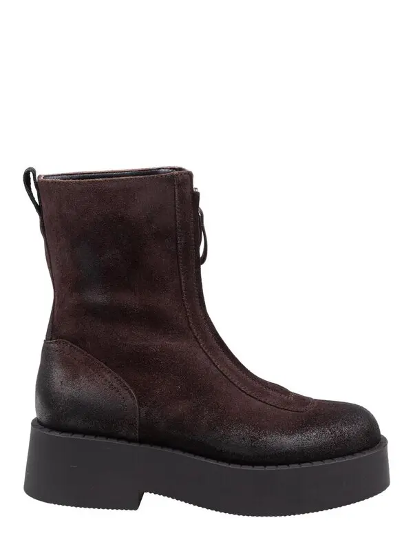 Premiata Zip Up Platform Boots - Brown