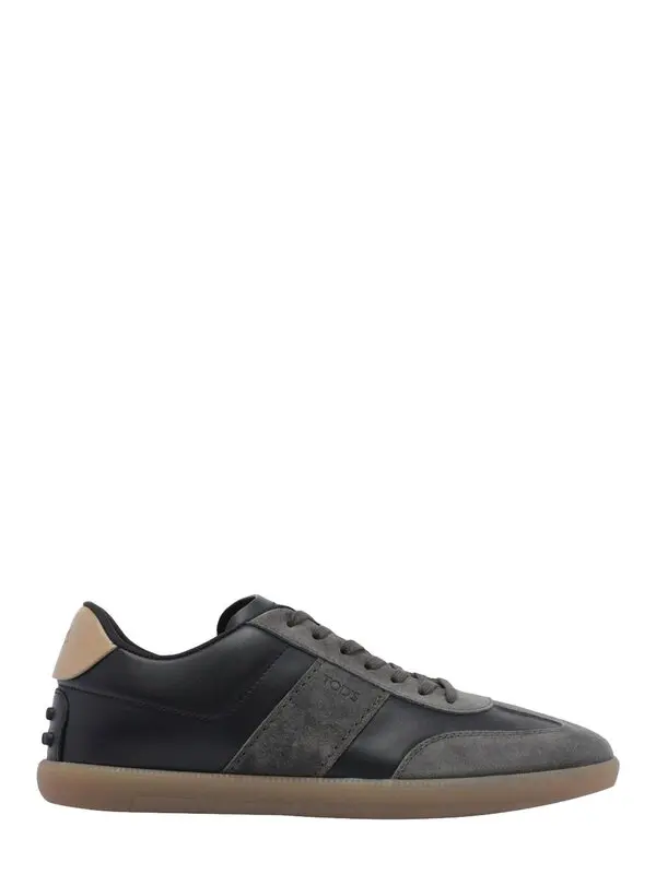 TOD'S Lace-up Suede And Leather Sneakers - Brown