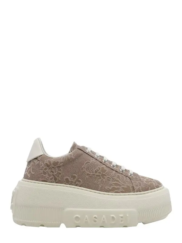 Casadei Lace-up Platform Sneakers - Beige