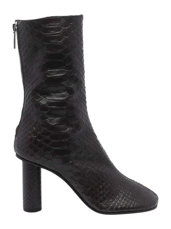 Paris Texas Square Toe High Heel Boots - Red