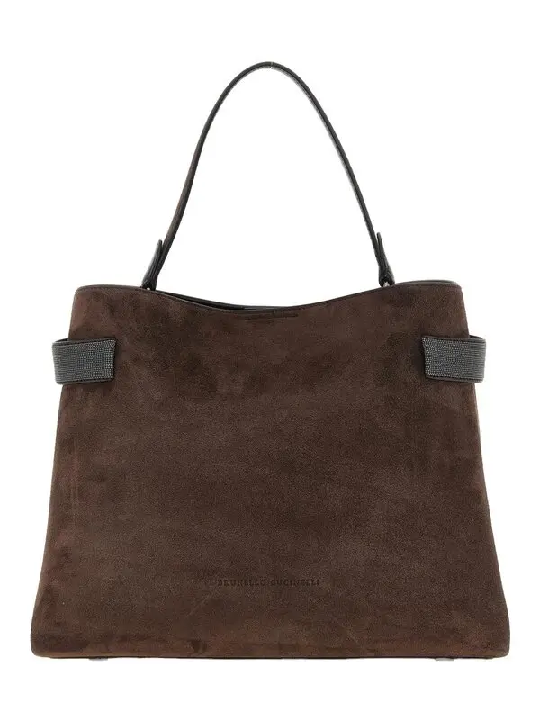 Brunello Cucinelli Suede Tote Bag - Brown