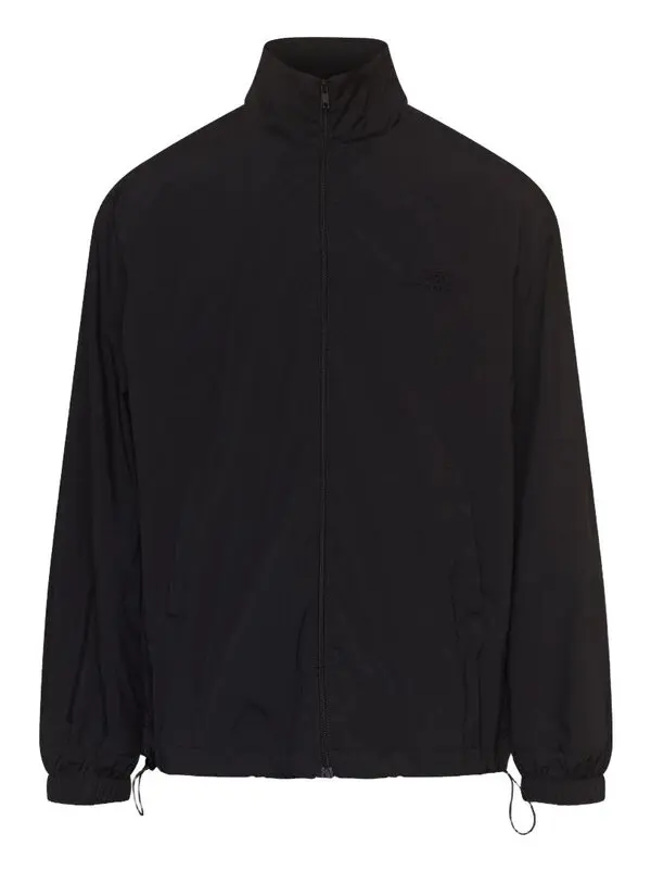 MAISON MARGIELA Nylon Zip-up Blouson Jacket With Embroidered Artwork - Black