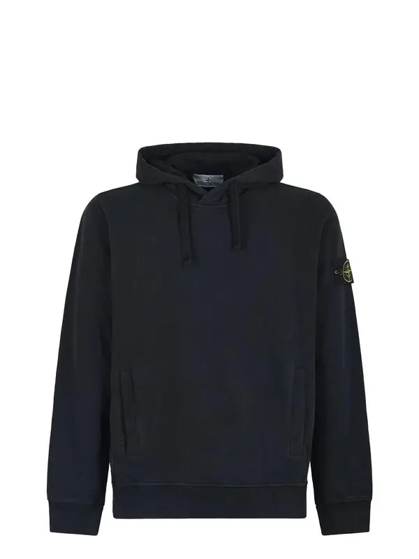 Stone Island Logo Hoodie - Black