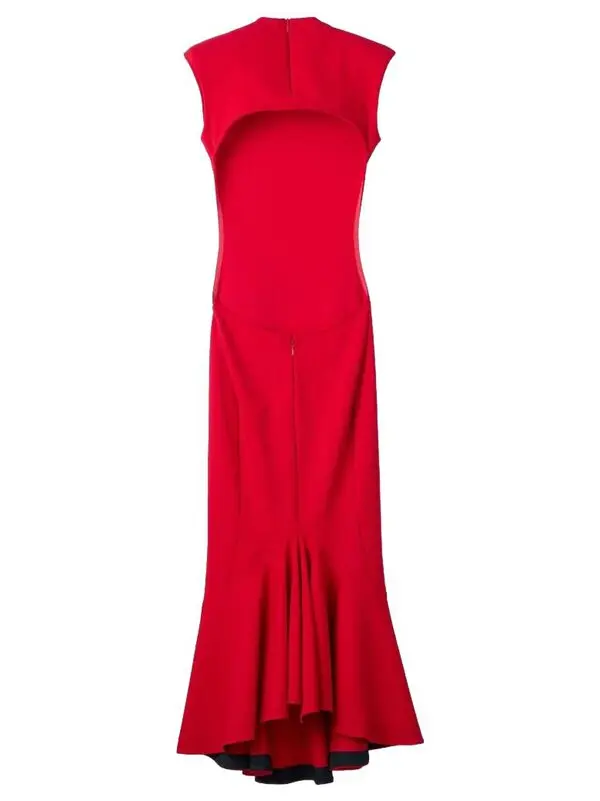 Jacquemus Palmier Midi Dress With Fishtail Hem And Open Back - Red