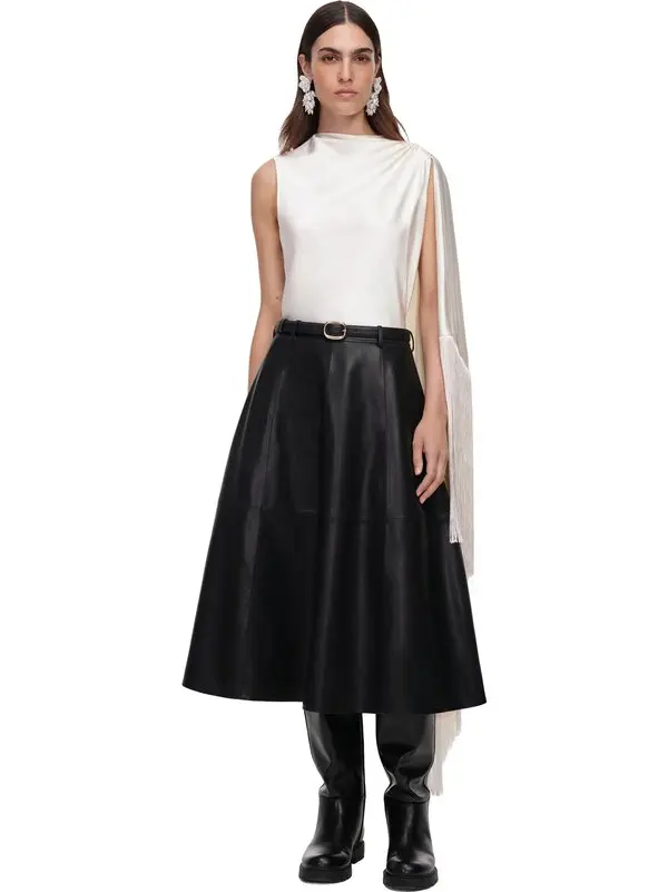 SELF-PORTRAIT Asymmetric Mini Fringe Top - Bianco