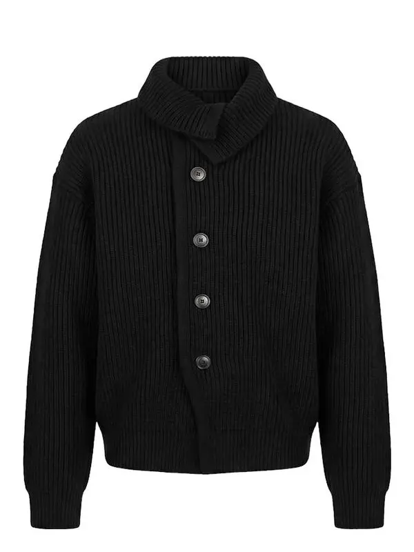Dries Van Noten Marino Wool Cardigan - Black