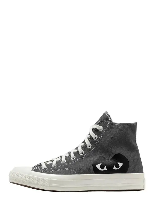 Play Comme Des Garcon High Top Sneakers With Graphic Logo - Grey