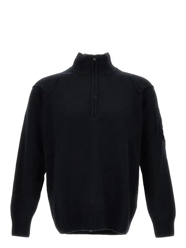 C.P. COMPANY Grs Lambswool Half-zip Sweater - Black