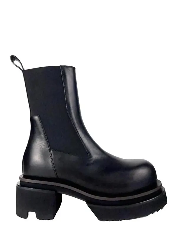 Rick Owens Beatle Bogun Boots In Calf Leather - Black