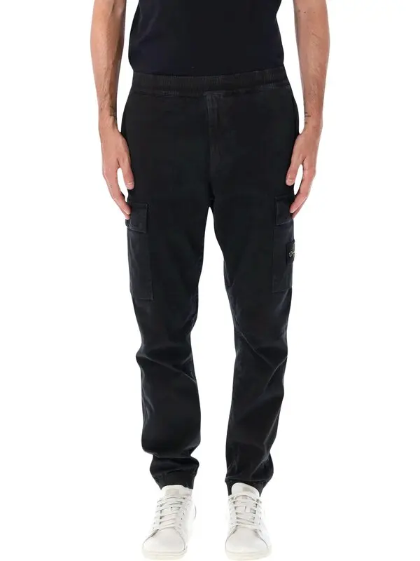 Stone Island Cargo Tapered Joggers - Nero