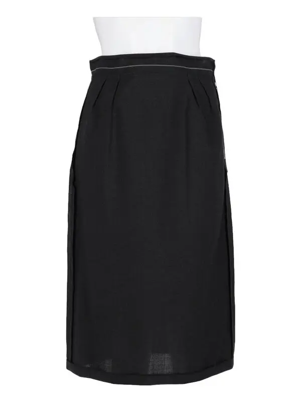 MAISON MARGIELA Pleated Wool Midi Skirt - Purple