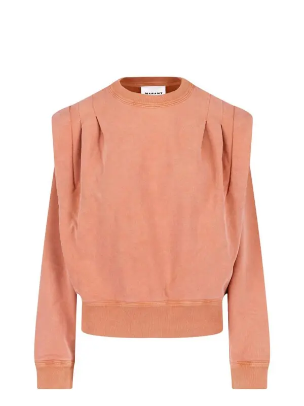MARANT ETOILE Pleated Shoulder Crewneck Sweatshirt - Orange