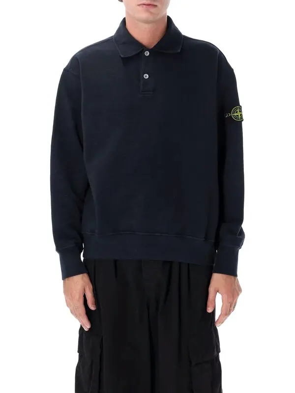 Stone Island Long Sleeve Polo Shirt - Blu