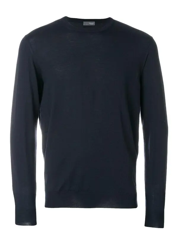 DRUMOHR Fine-knit Crew Neck Sweater - Navy