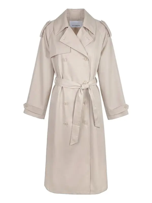 THE FRANKIE SHOP Fluid Twill Trench Jacket - Beige